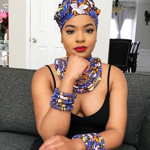 African Multi Strands Statement Choker Necklace / Ankara Rope Necklace ...