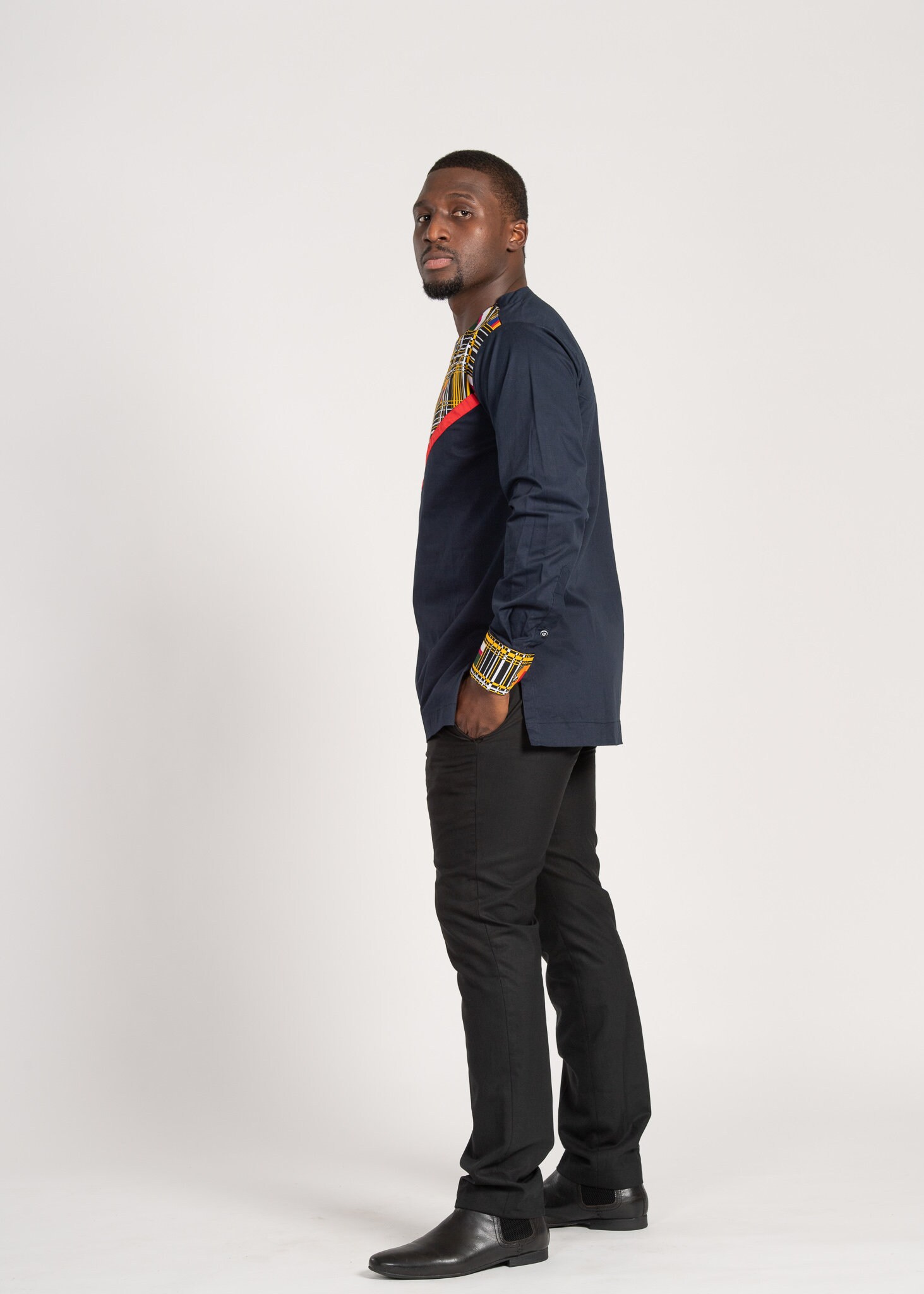 African Print Long Sleeve Men Shirt / African Print Men Shirt - Etsy