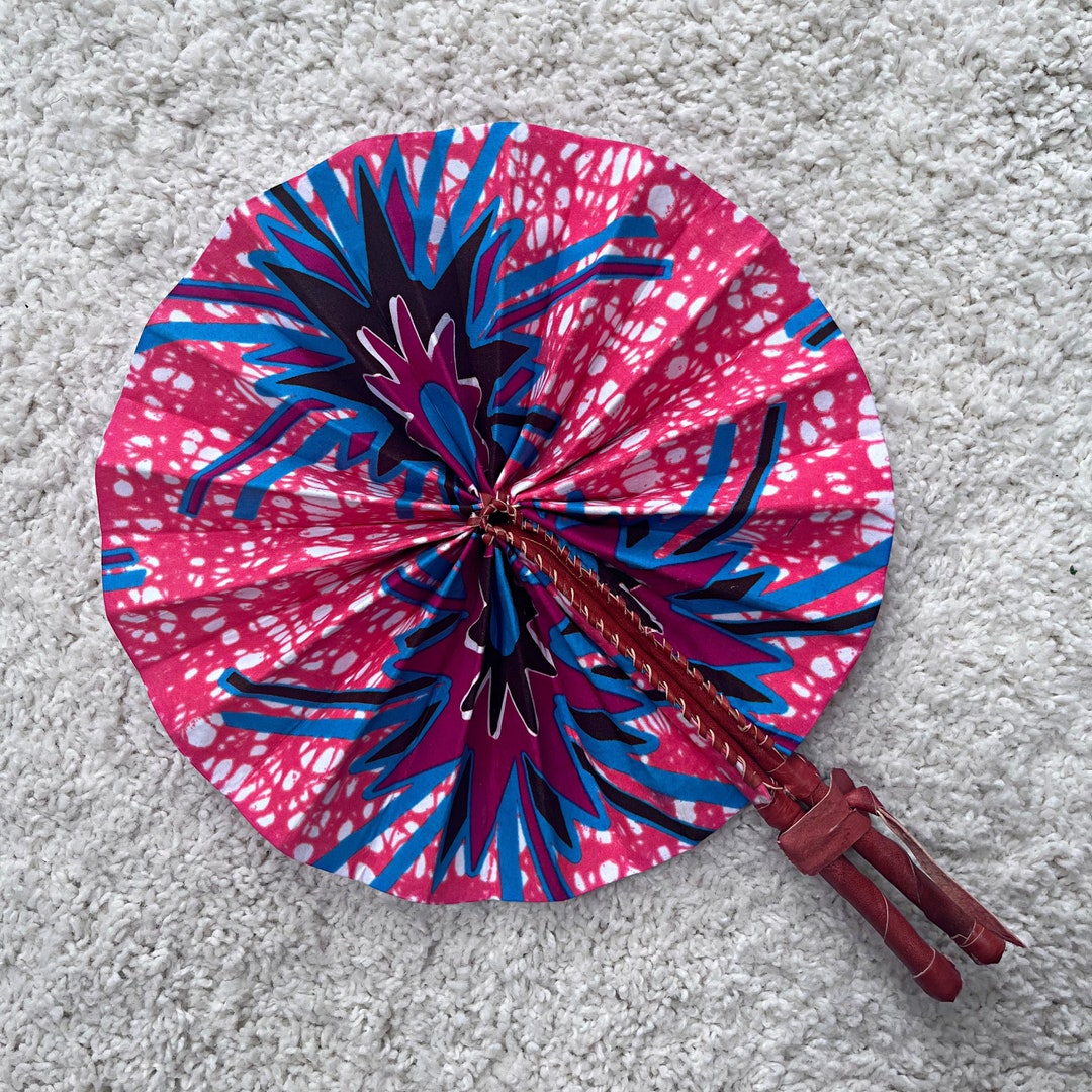 African Print Circle Foldable Handheld Fan / Ankara Print Hand Fan ...