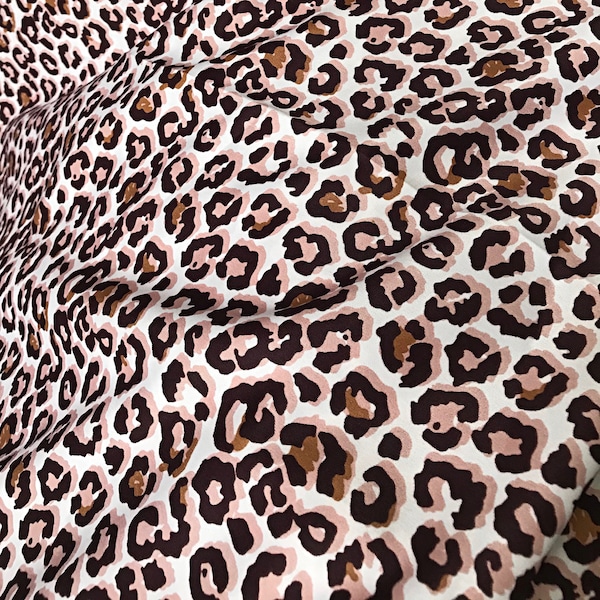 Satin Leopard Print Fabric - Etsy