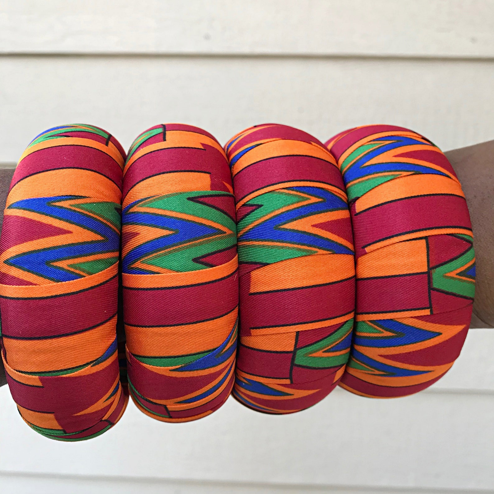 African Print Bangle Bracelets / Ankara Bangle Bracelets / - Etsy