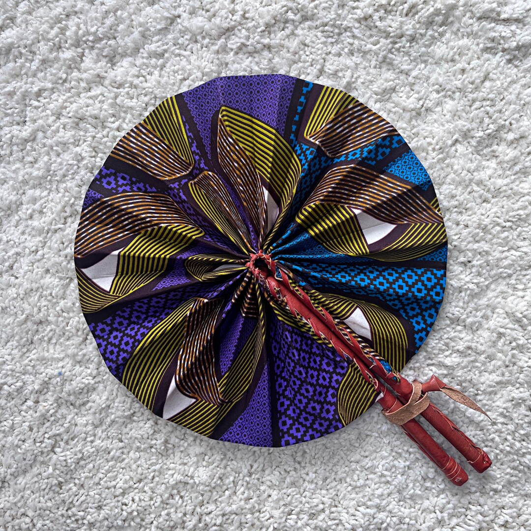African Print Circle Foldable Handheld Fan / Ankara Print Hand Fan ...