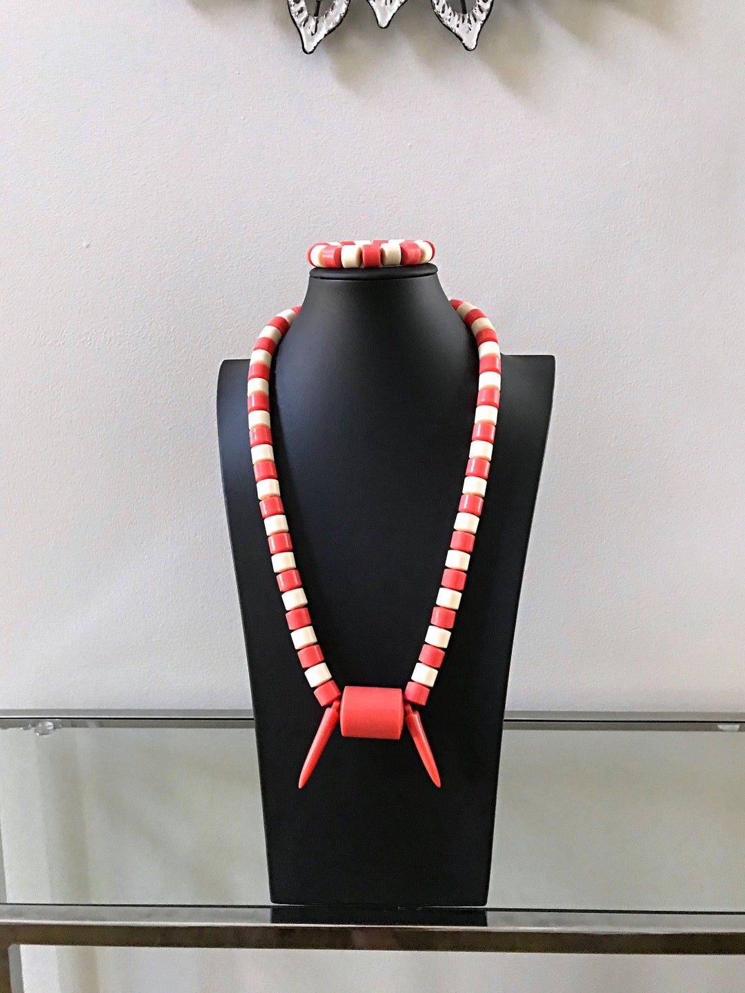 African Wedding Igbo Traditional Tusk Coral Beads Necklace / Nigerian ...