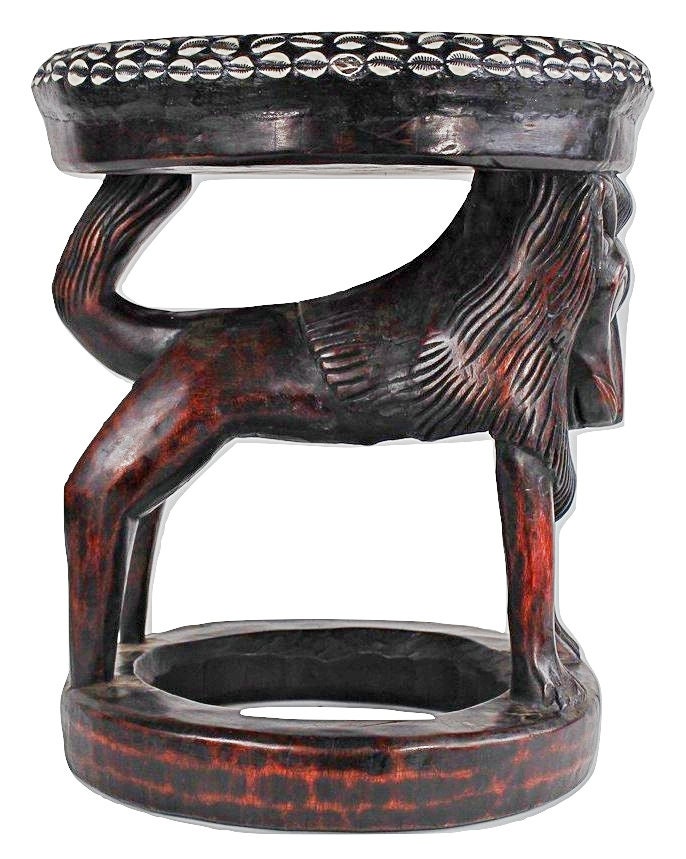 African Royal Stool With Encrusted Coins & Cowry Shells/ Hand | Etsy