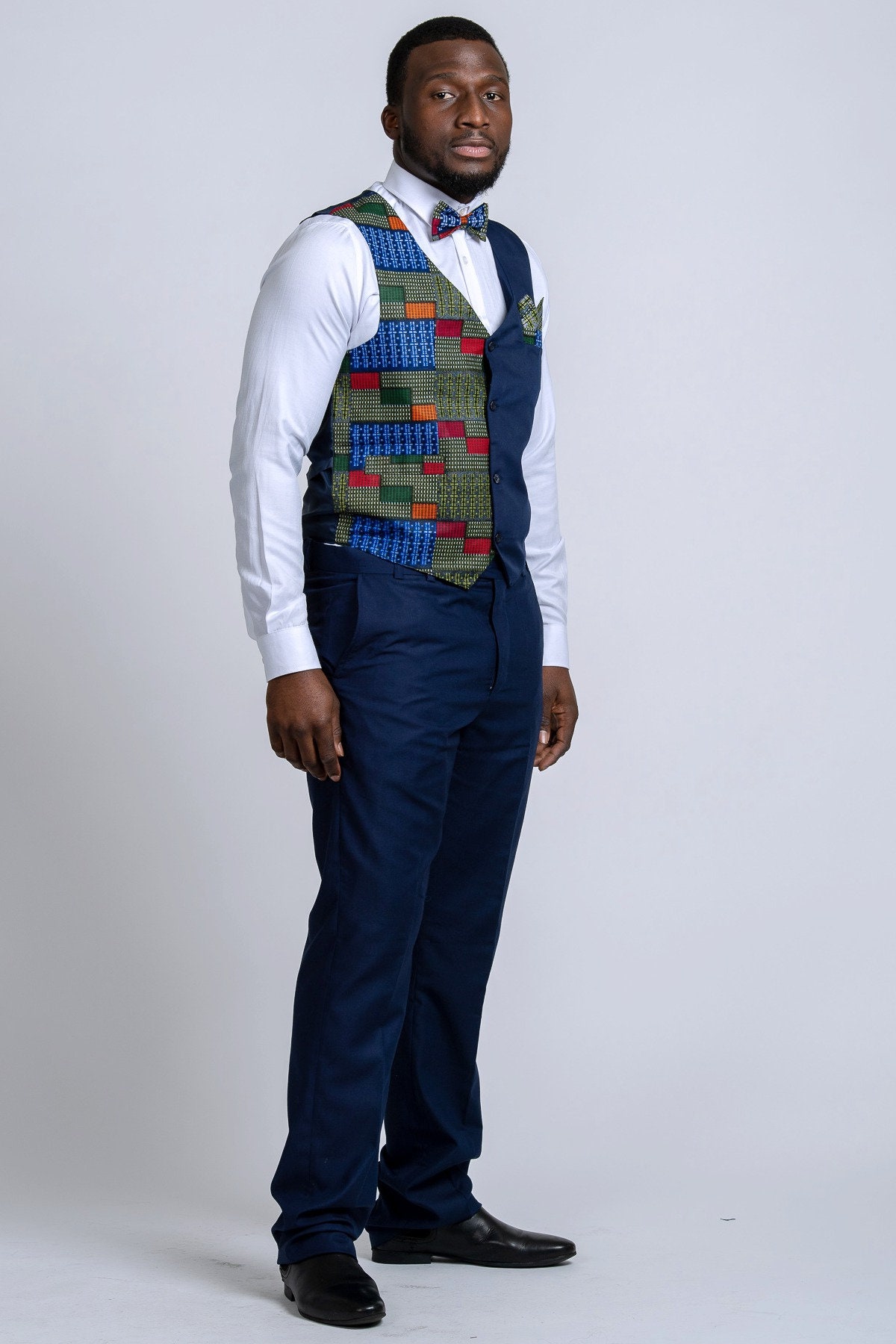 African Print Men Suit Vest / Kente Fit Vest / African Suit / | Etsy