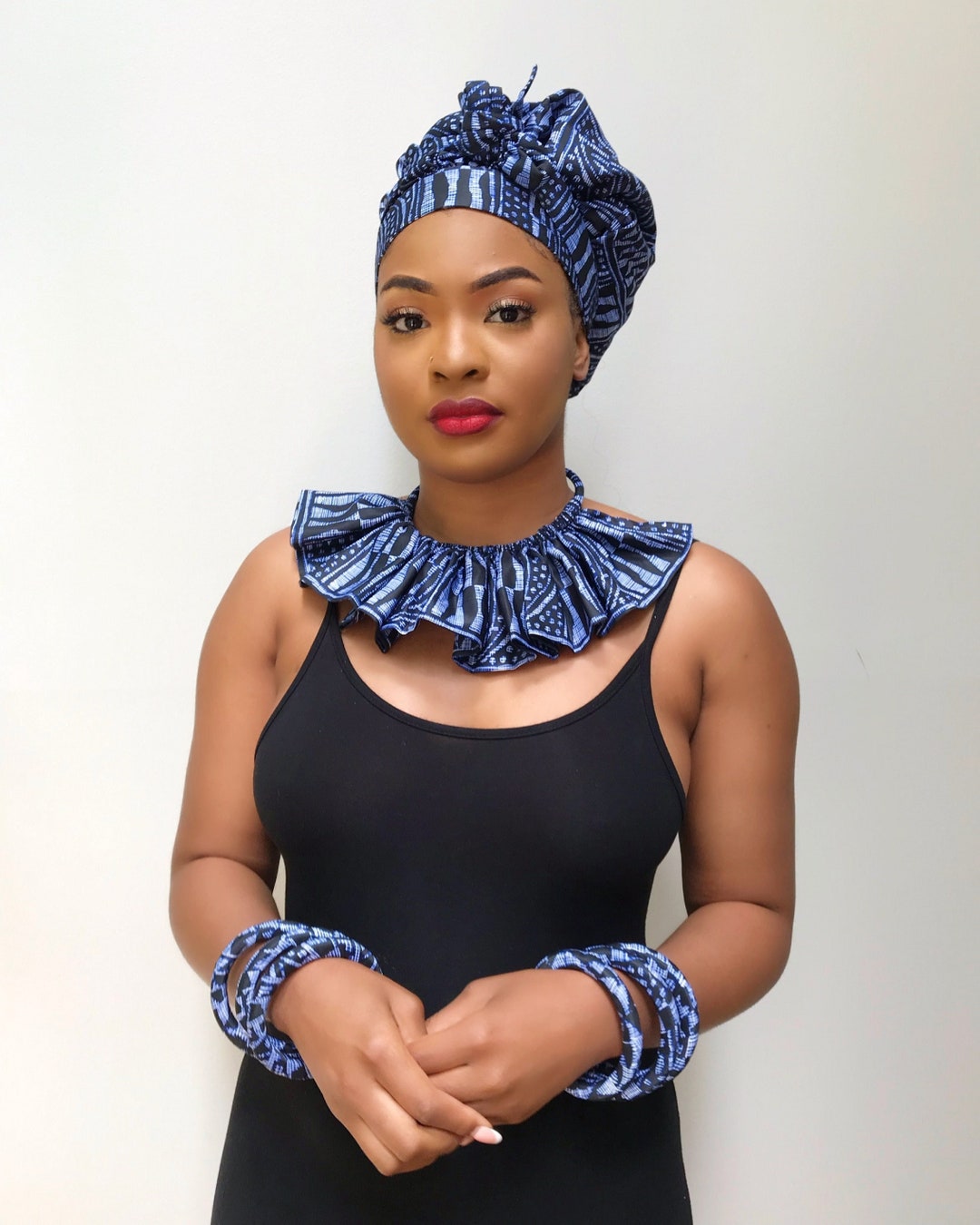 African Print Jewelry Set: Ankara Necklace, Earrings and Bangles ...