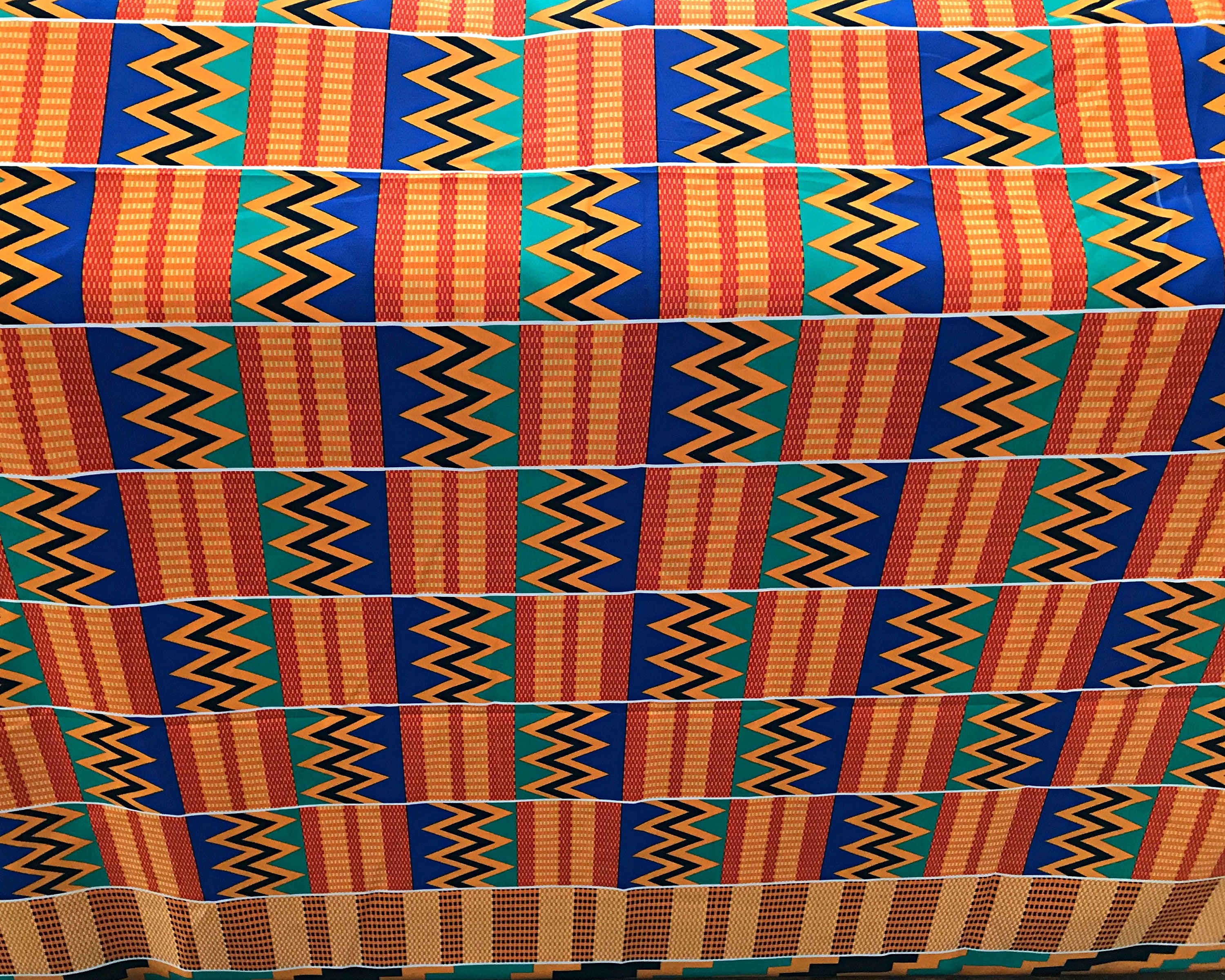 Kente Satin Silk African Fabric Kente Silk African Fabric Etsy