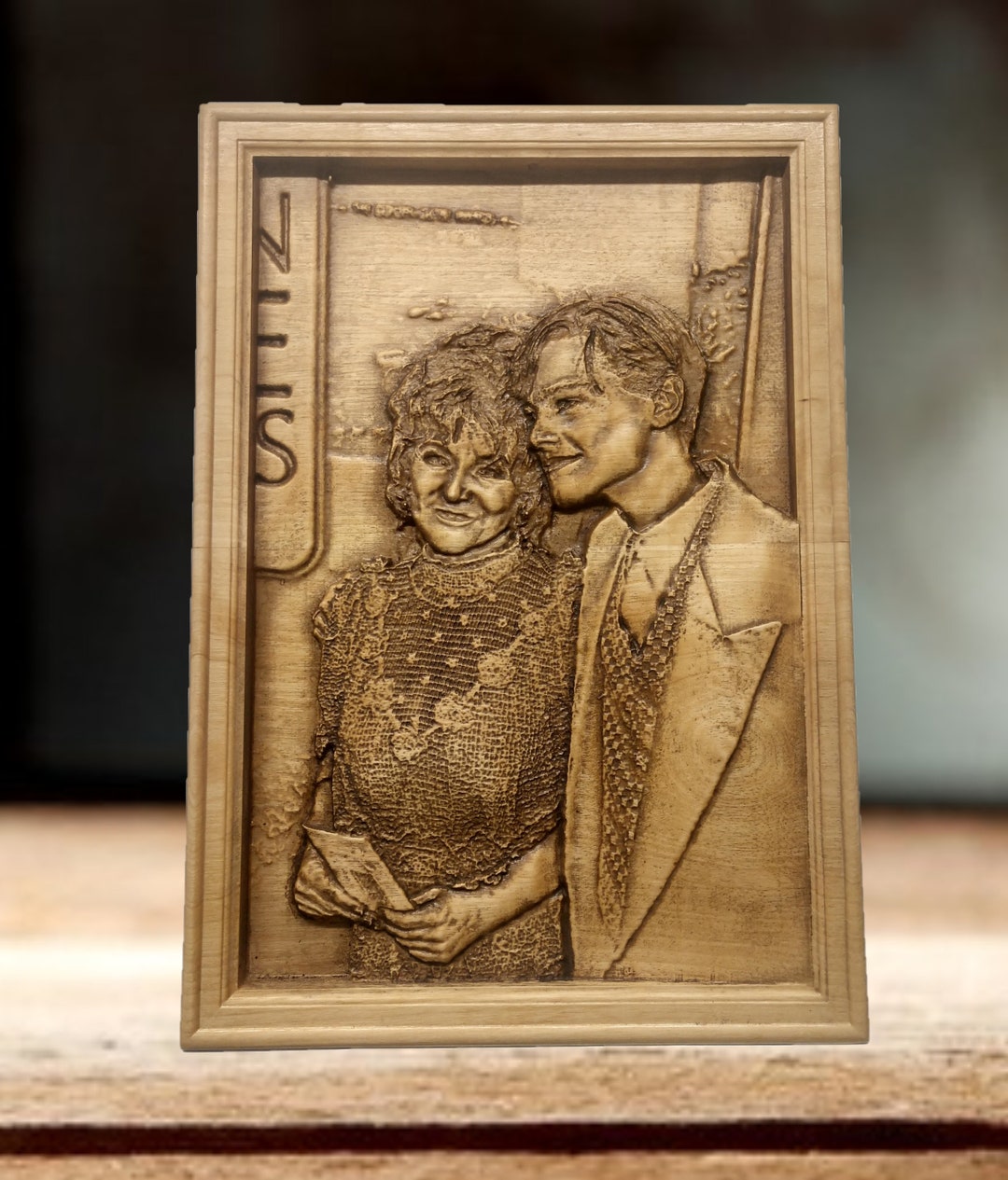 Custom 3D Portrait Photo Carving Engraving, Wood Relief Carving ...