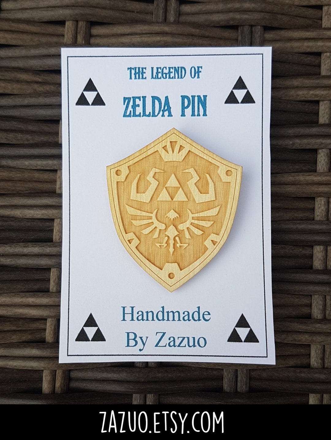 Legend of Zelda | Wooden Hylian Shield Pin - Etsy