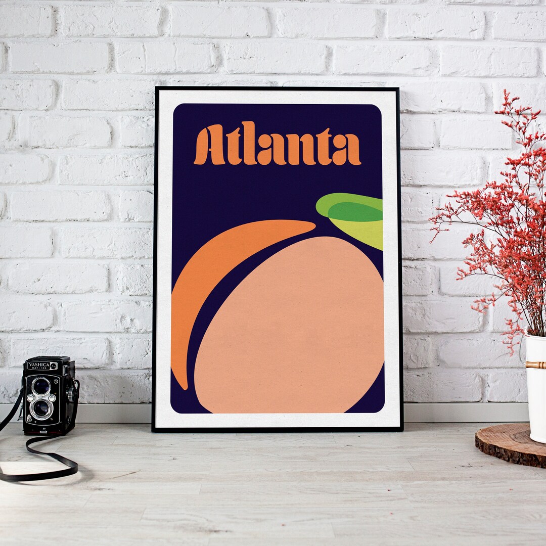 Atlanta Peach, Atlanta Georgia, Printable Wall Art, Art Print, Print ...