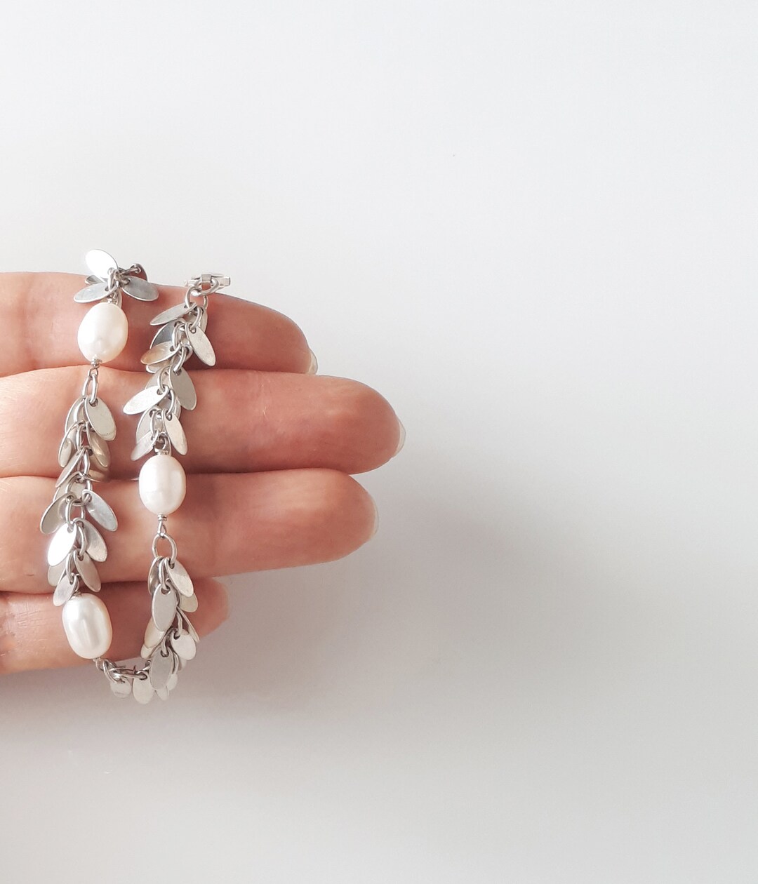 Bracelet 925 Sterling Silver real Silver Leaf Design - Etsy