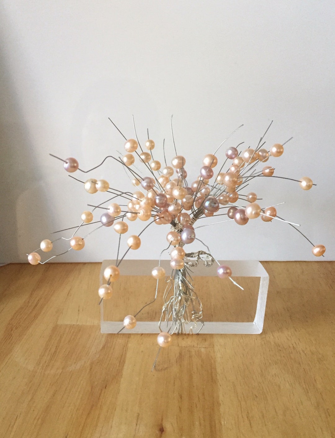 Unique Tree Art, 95 Real Pearls, Table Art. Money Tree, Genuine ...