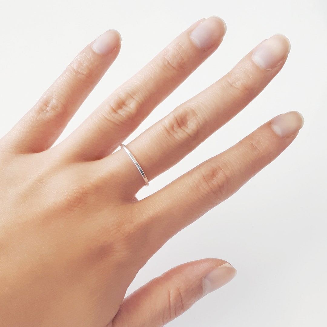 Tiny Ring 1.2 Mm Width, Unique Stackable Ring, Elegant Tiny Ring, Thin ...