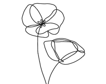 May Birth Flower One Line Art, Digital Download, Lily of the Valley ...
