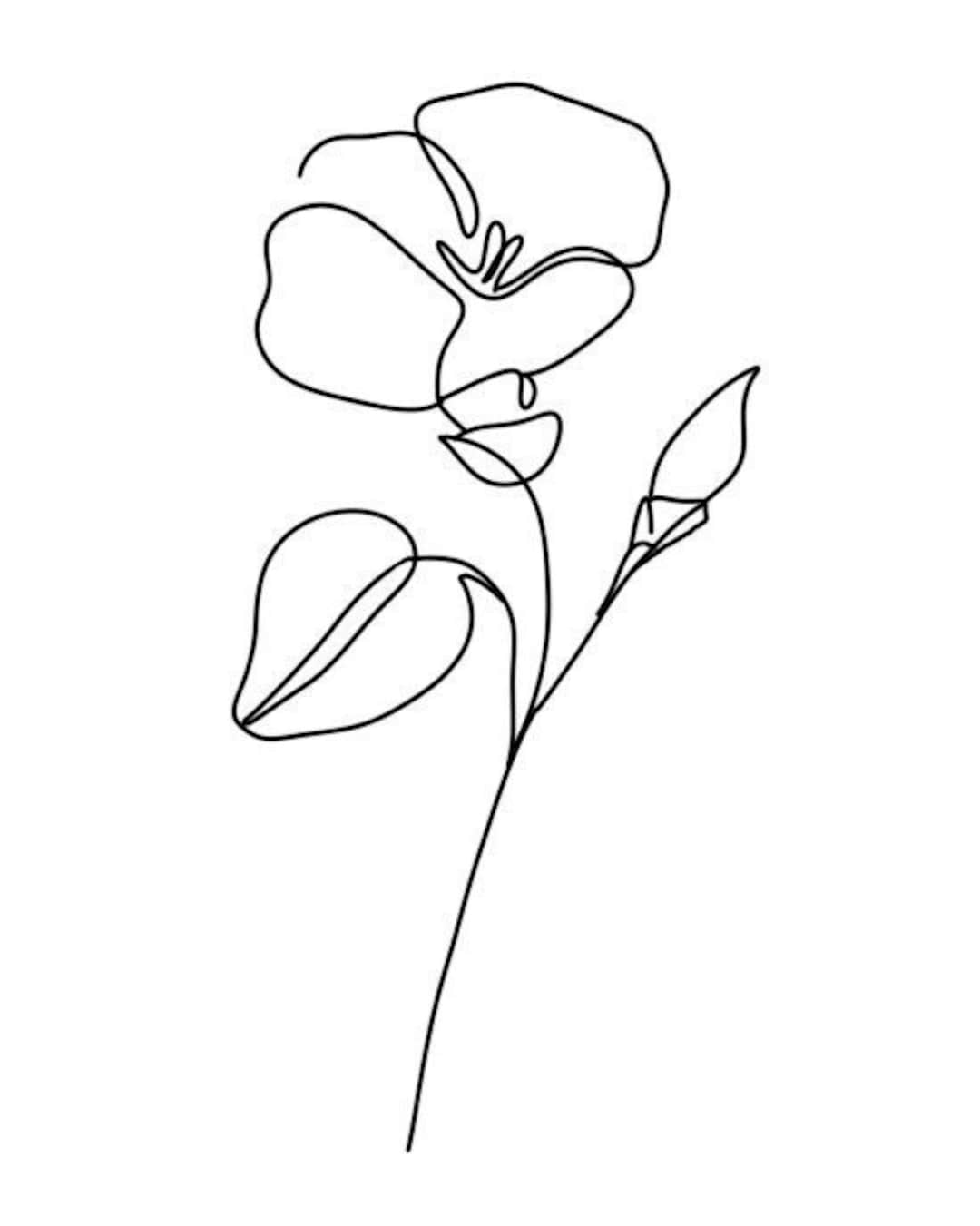 September Birth Flower One Line Art, Digital Download, Morning Glory ...