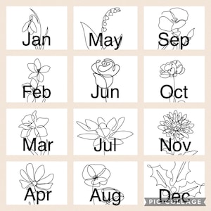 March Birth Flower One Line Art, Digital Download, Daffodill Printable ...