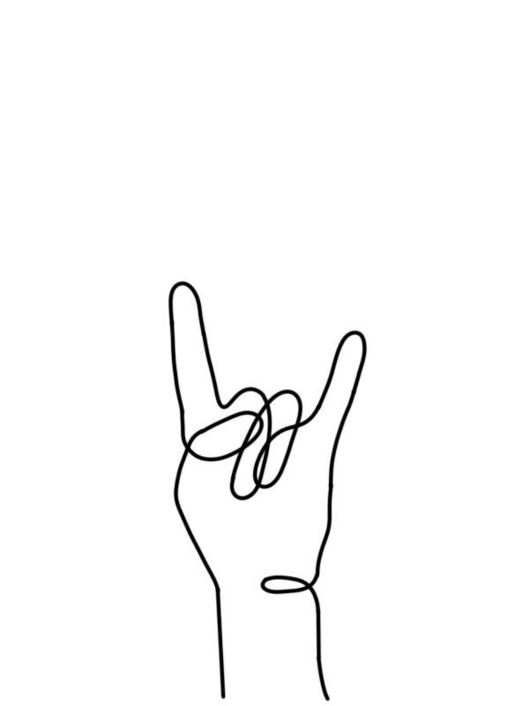 Rock Out One Line Art, Digital Download, Rock Out Printable Art, Rock ...