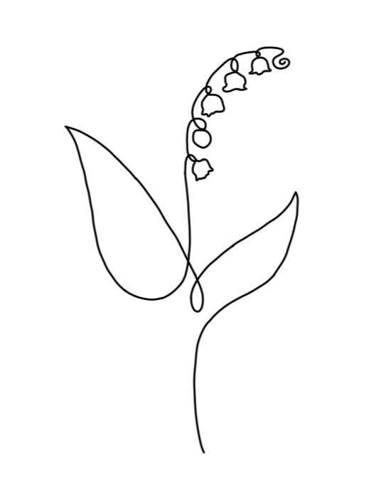 May Birth Flower One Line Art, Digital Download, Lily of the Valley ...