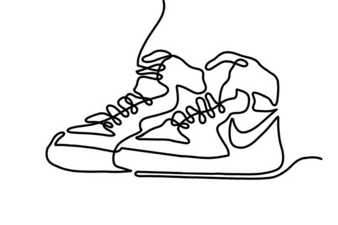 Air Jordan 1 One Line Art, Digital Download, Jordans Printable Art, Air ...