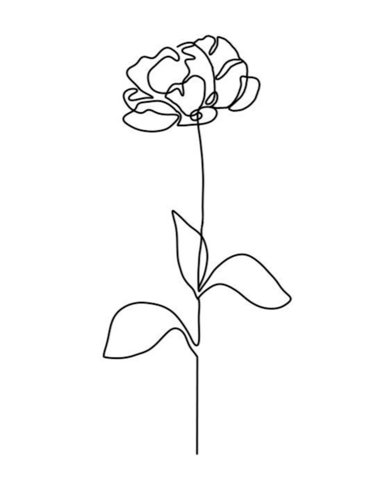 October Birth Flower One Line Art, Digital Download, Marigold Printable ...