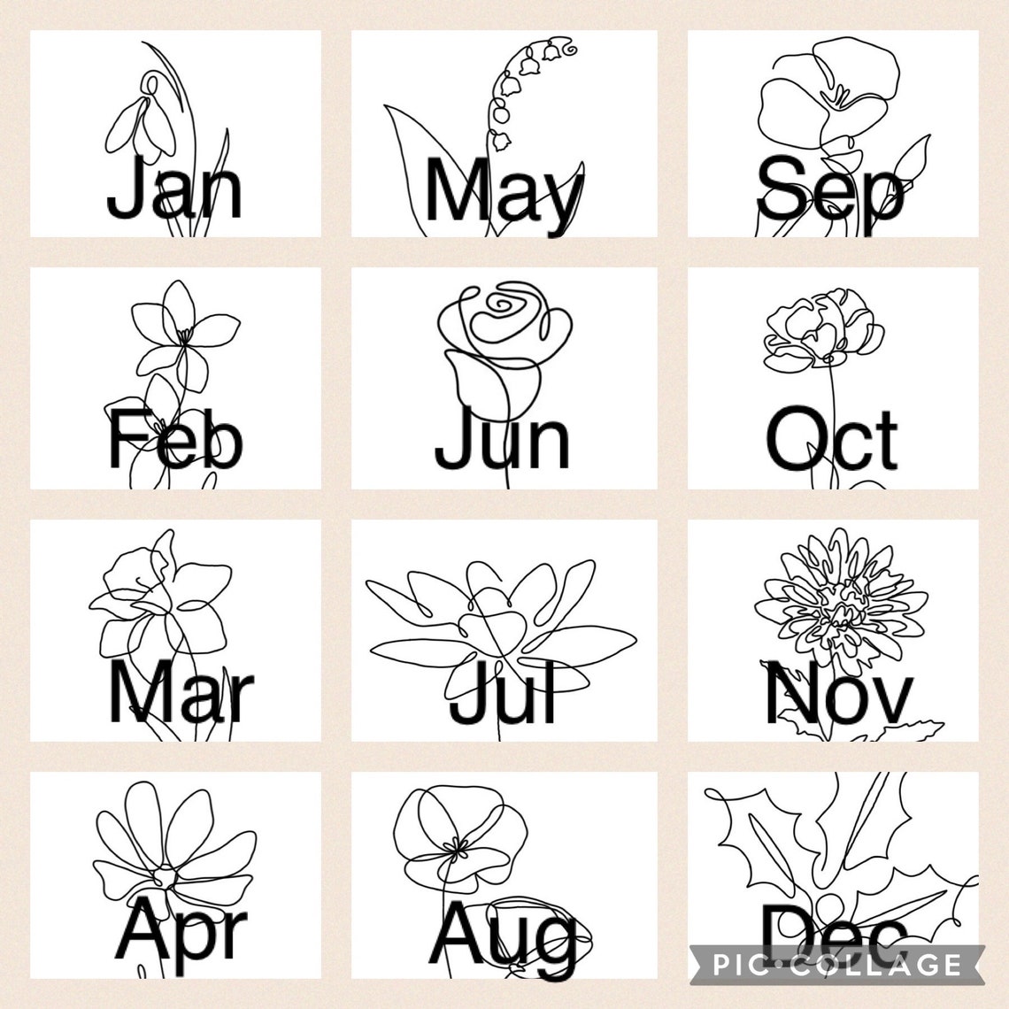 February Birth Flower One Line Art, Digital Download, Violet Printable ...