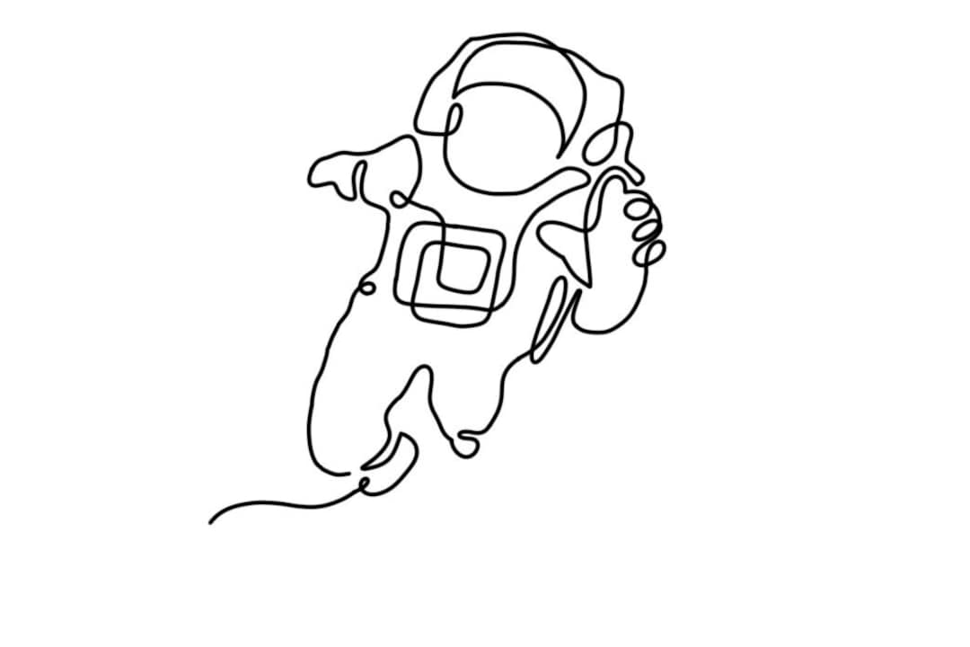 Astronaut One Line Art, Digital Download, Astronaut Printable Art ...