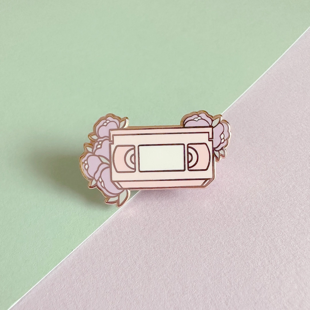 Pink VHS Tape Pastel 90's Nostalgia Enamel Pin - Etsy