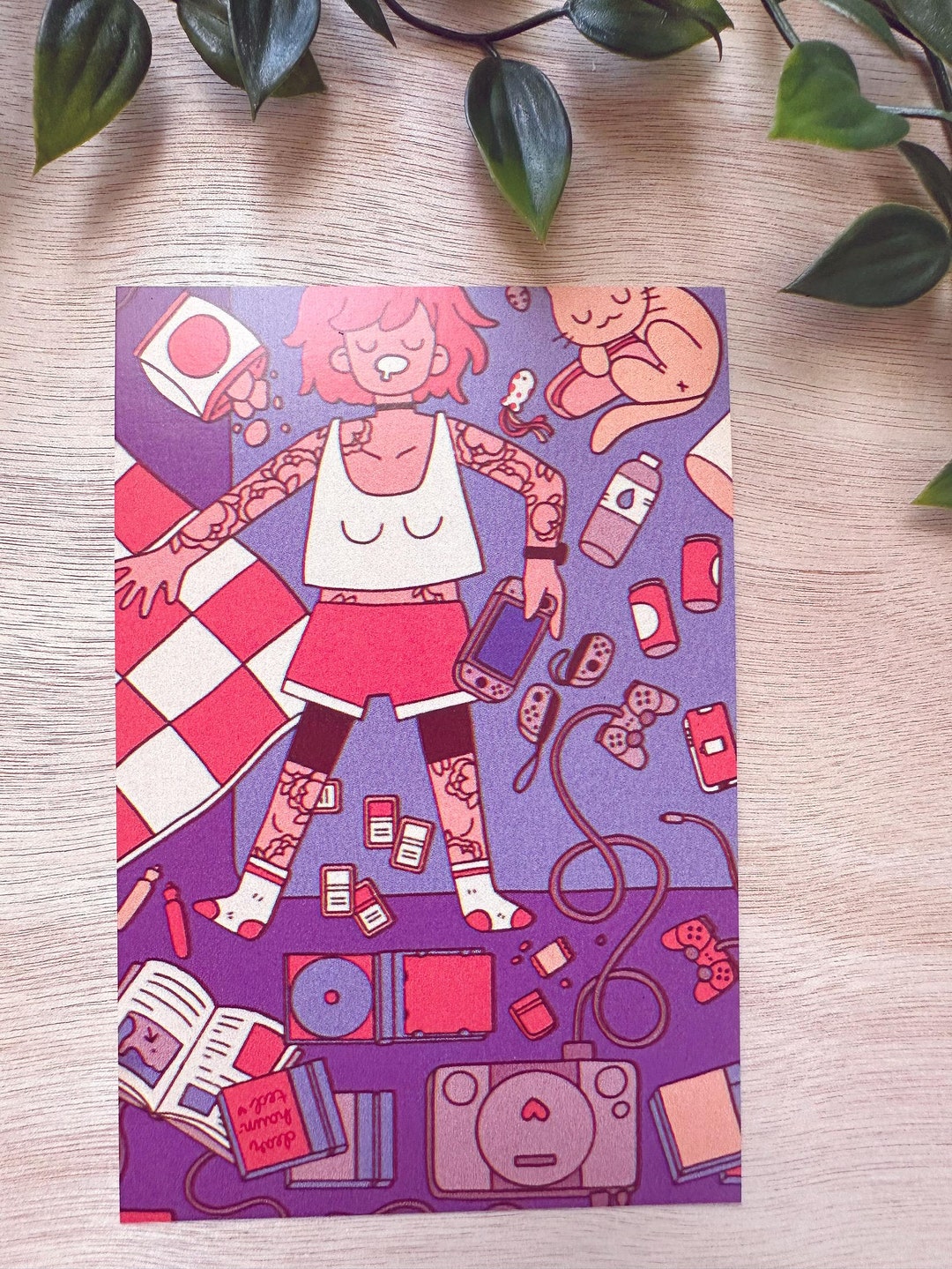 Messy Gamer Girl Print - Etsy