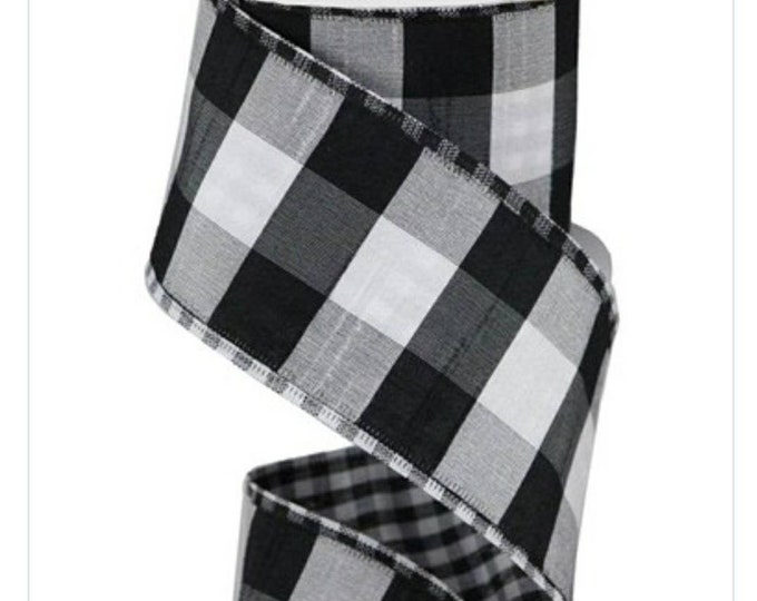 Black and White Check Ribbon, 2.5 Large Check/small Check Ribbon ...