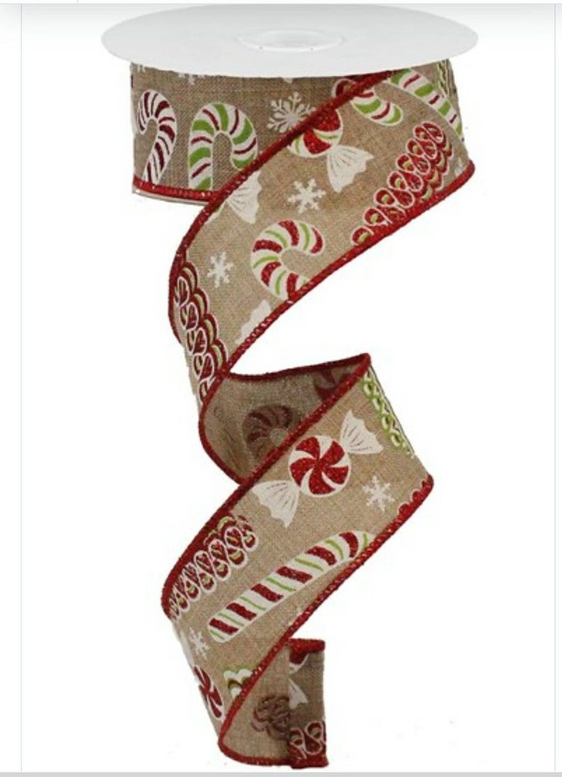 Candy Ribbon Peppermint Candy Ribbon Christmas Ribbon - Etsy