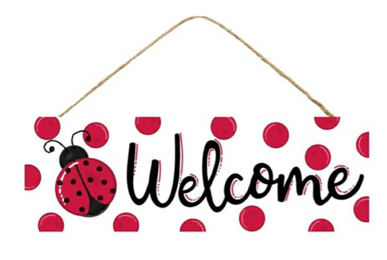 Welcome Ladybug Sign Welcome Sign Ladybug Sign Spring Sign | Etsy