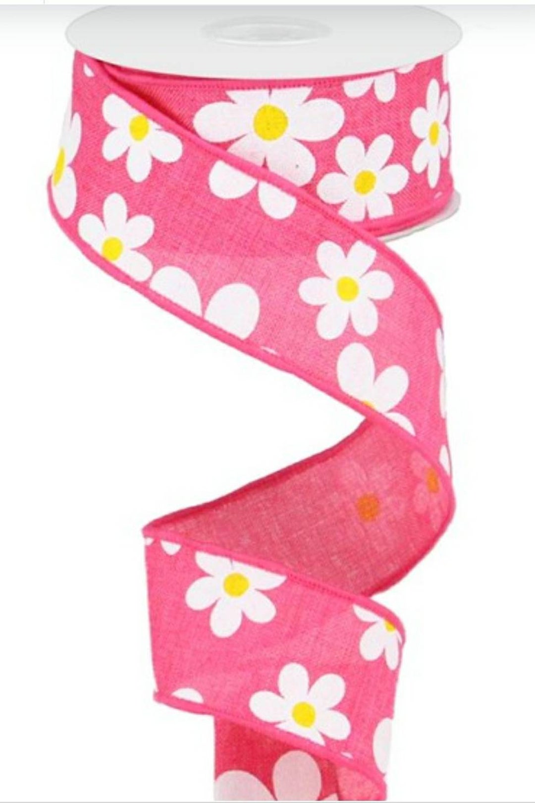 Daisy Floral Print on Royal Ribbon Daisy Wired Ribbonwreath - Etsy