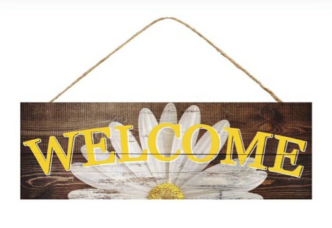 Welcome Daisy Sign. Welcome Sign Daisy Sign Wreath Supplies - Etsy