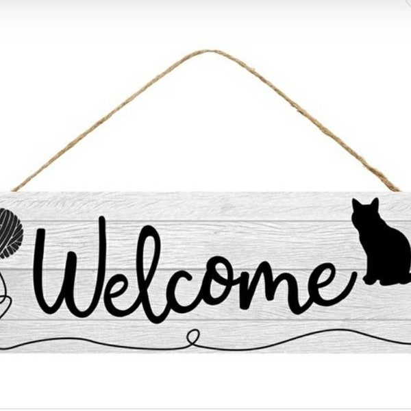 Cat Welcome Sign - Etsy
