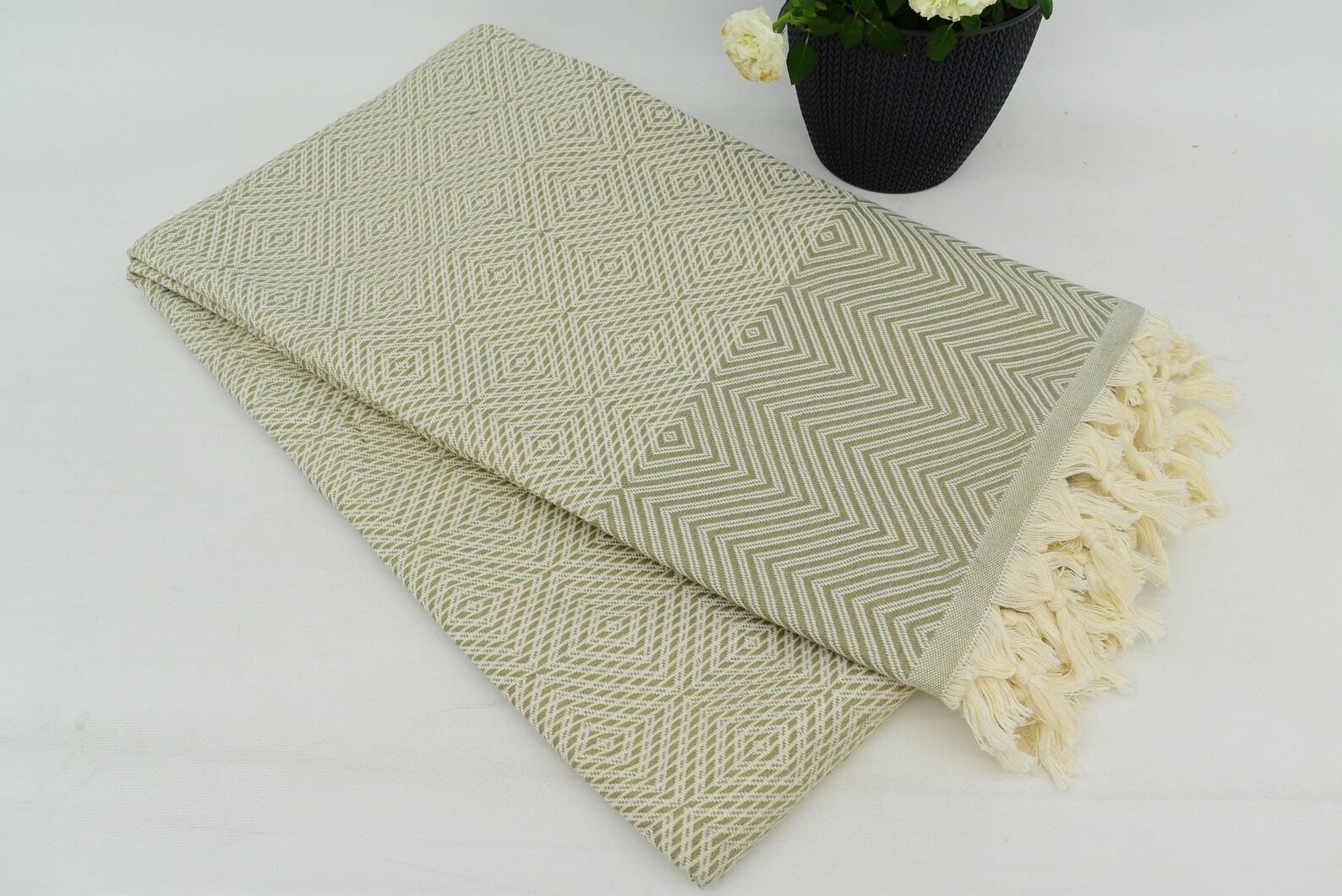Turkish Blanket,organic Blanket, Bedding Blanket, Bedspread,75" X 87 ...