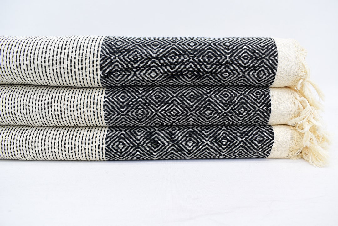 Throw Blanket, Turkish Blanket, Black Diamond Blankets Bed Cover ...