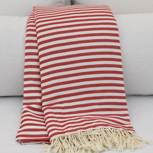 Red and White Throw Blanket - Etsy