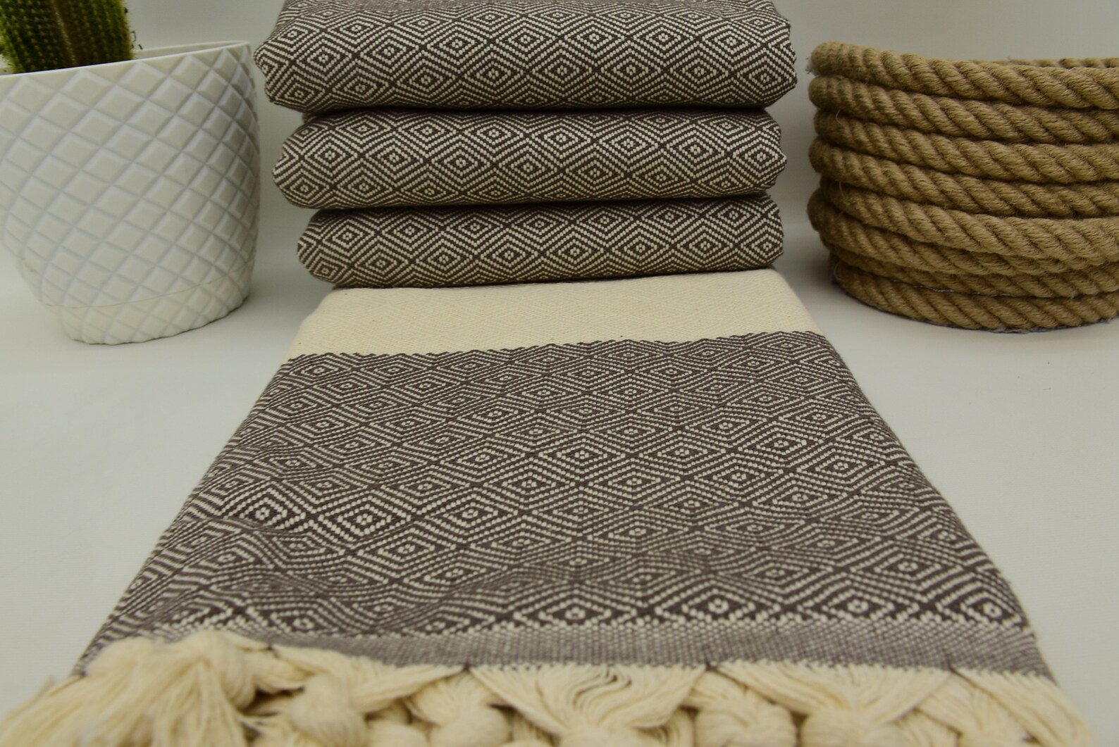 Brown Throw 82x94 Inch Large Blanket Kingsize Turkish Blanket 210x240cm ...