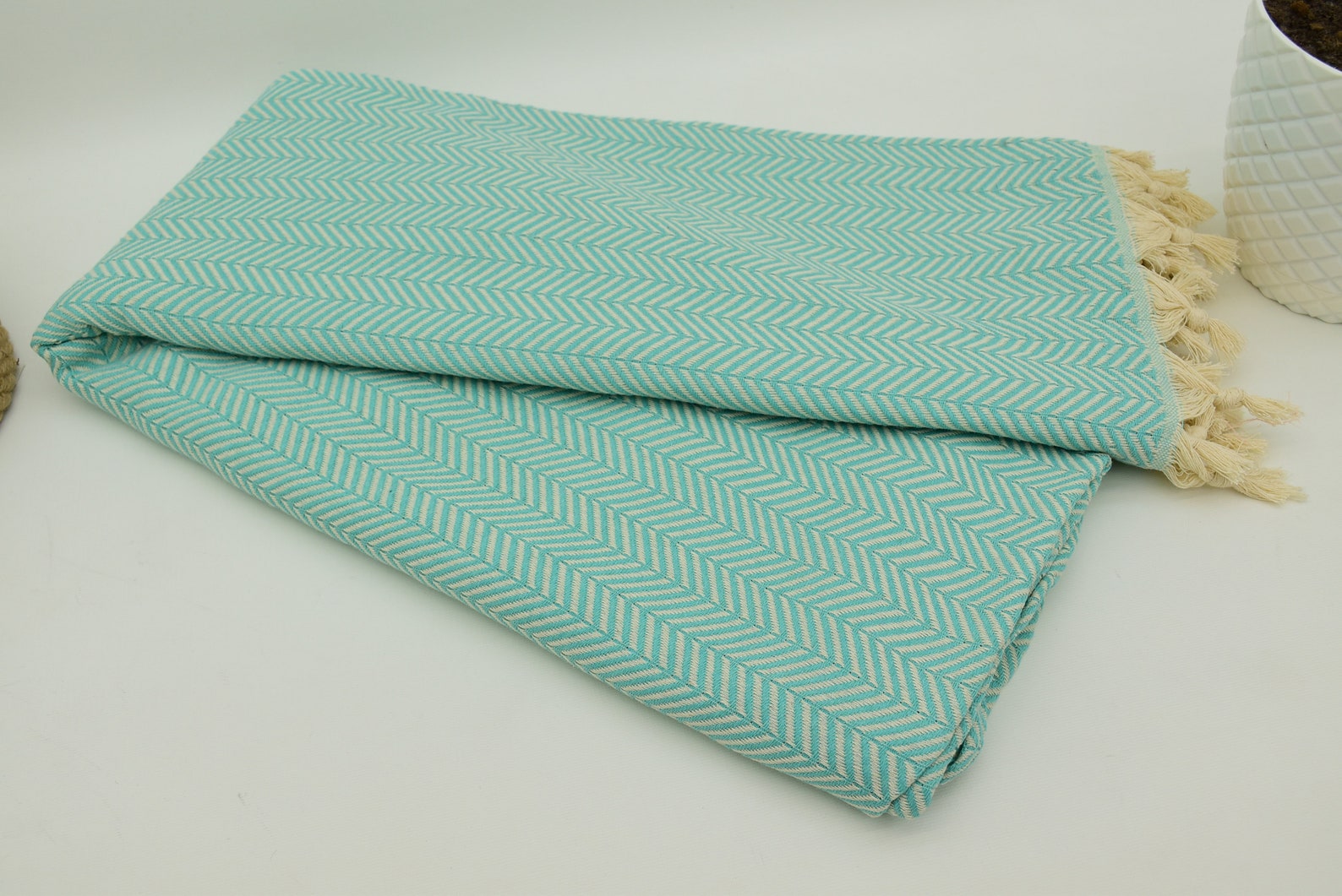 Turkish Blanket Herringbone Throw Bed Cover Table Cover Beach Throw ...