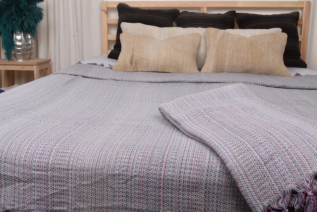 Custom Blanket, Home Decor Gift Blanket, Light Gray Blanket, Colorful ...