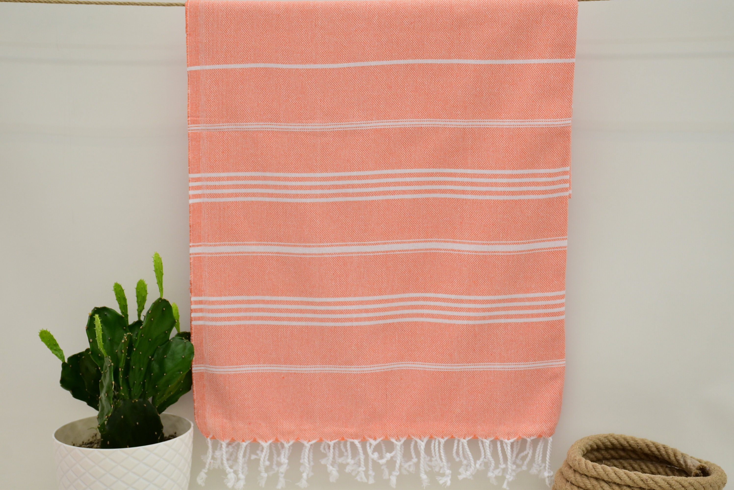 Striped Towel Orange Towel Turkish Towels 40x70 Turkish - Etsy UK