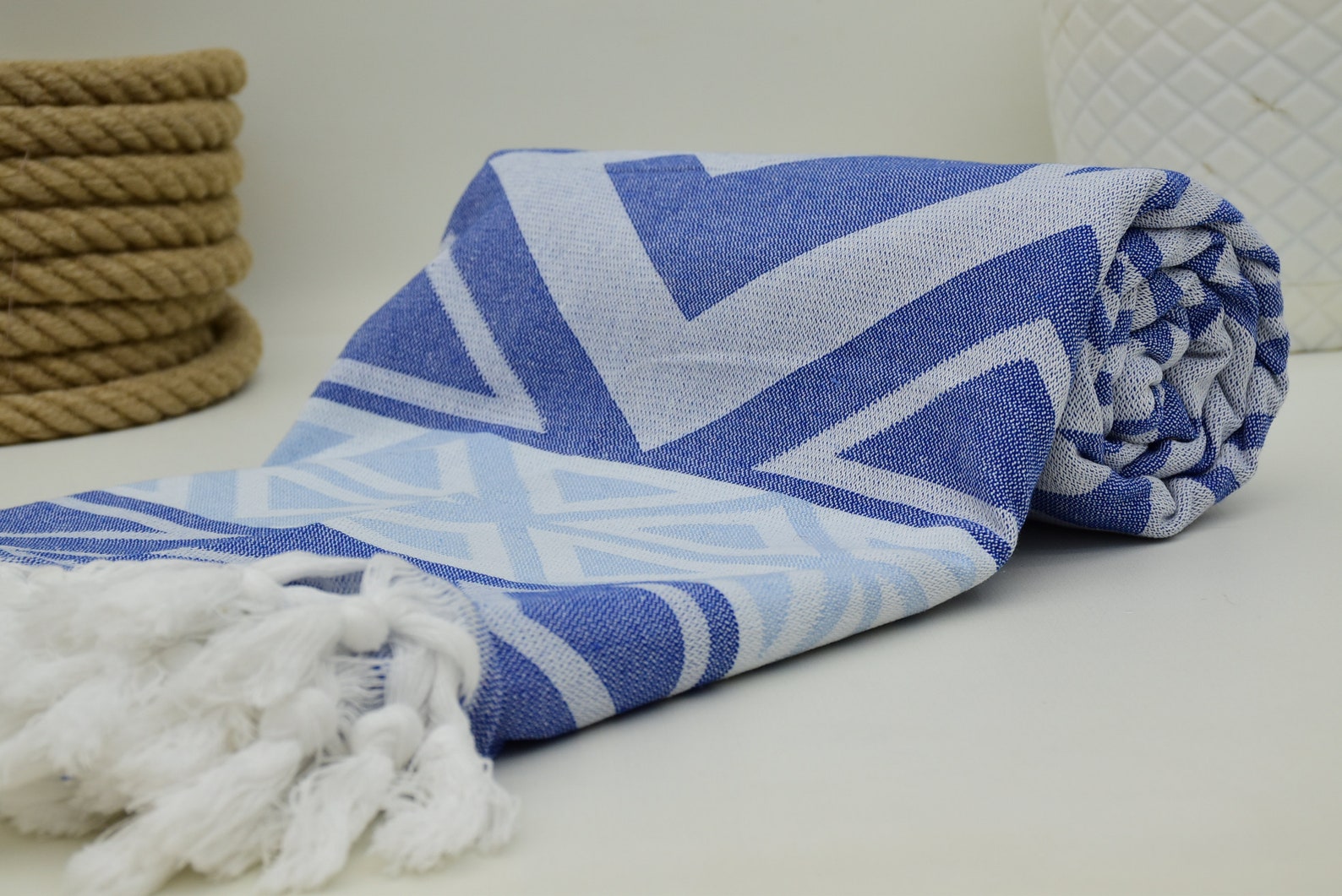 Turkish Throw Cotton Throw Sax Blue Blanket Throw Beach | Etsy