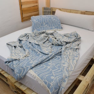 Dark Turquoise Blanket, Throw Blanket, Turkish Blanket, Curtain,couch ...