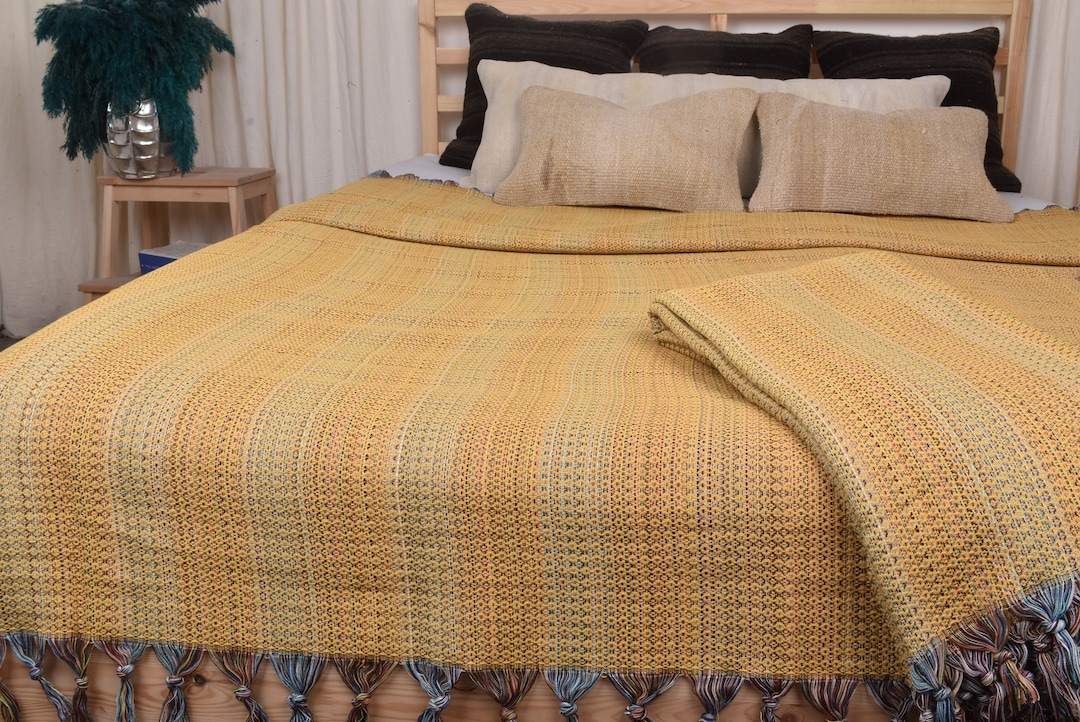 Wholesale Couch Throw, Organic Cotton Mustard Throw, Colorful Blanket ...