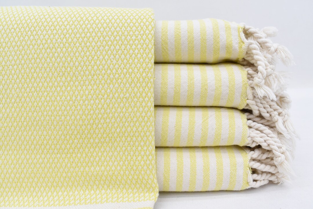 Light Yellow Turkish Beach Towel, Organic Cotton Towels, Tablecloth ...