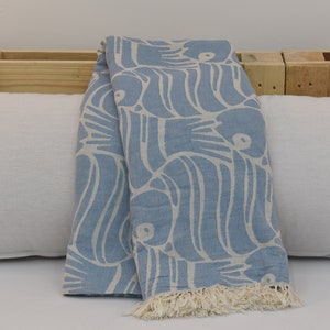 Dark Turquoise Blanket, Throw Blanket, Turkish Blanket, Curtain,couch ...