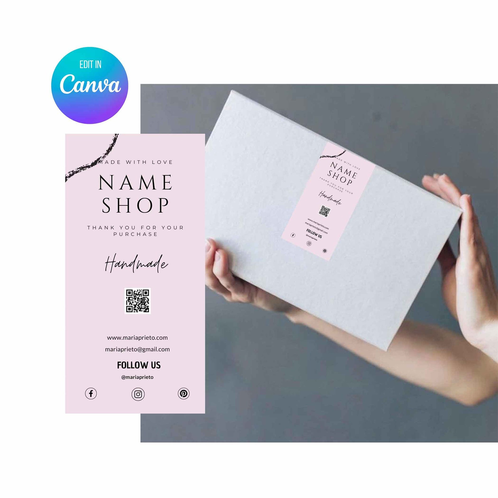 Editable Box Label Template/ Branded Packaging Labels - Etsy