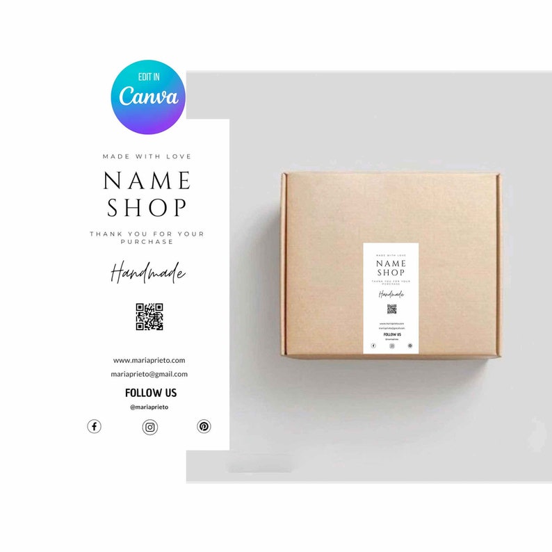 Editable Box Label Template/ Branded Packaging Labels Stickers ...