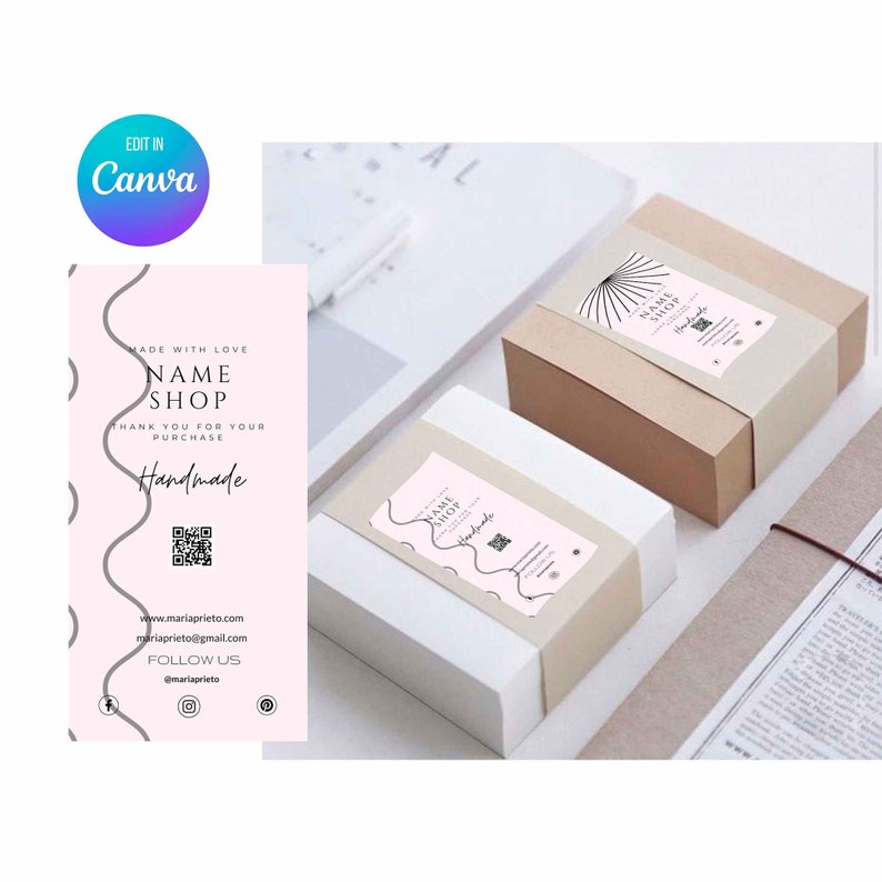 Editable Box Label Template Branded Packaging Labels Etsy