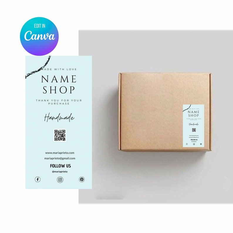 Editable Box Label Template/ Branded Packaging Labels - Etsy